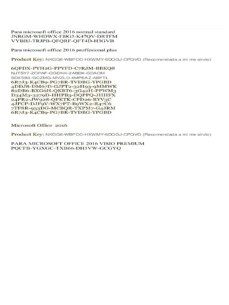 Claves Office 2016 | PDF