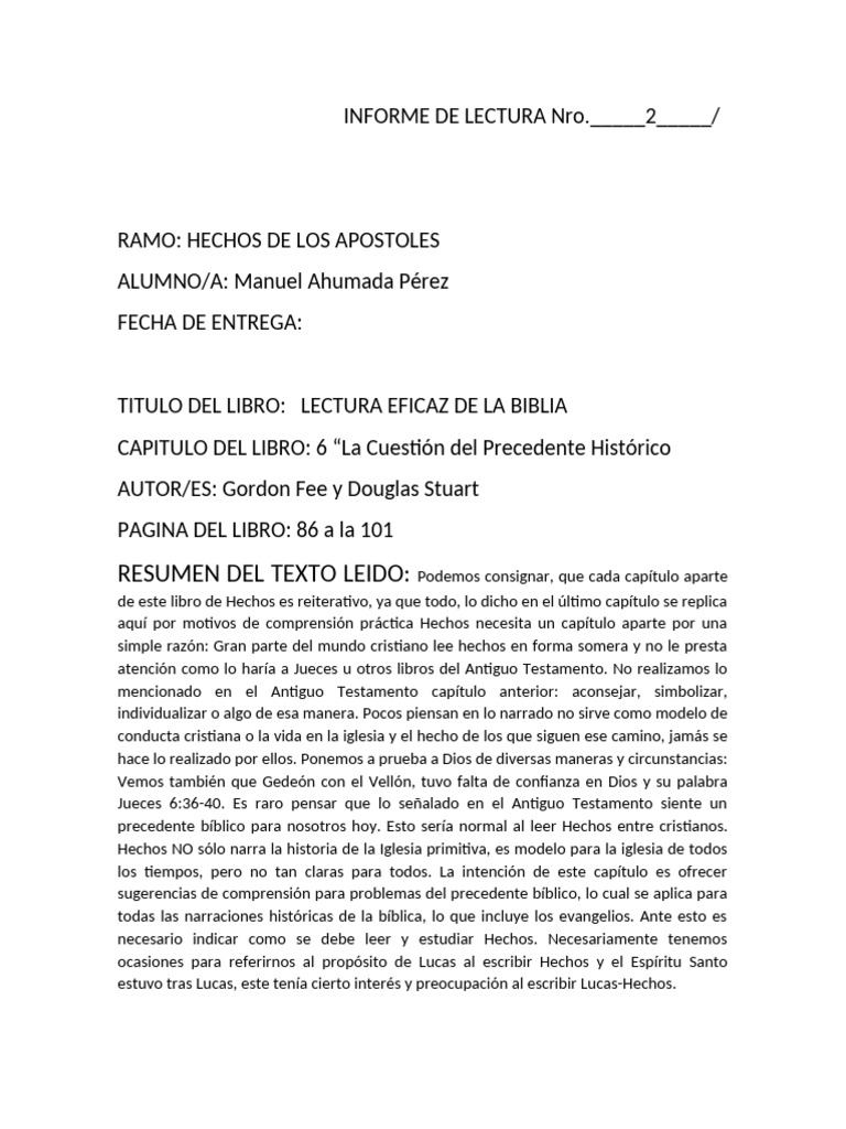 Informe 2 Precedente Historico | PDF | Biblia | Bautismo