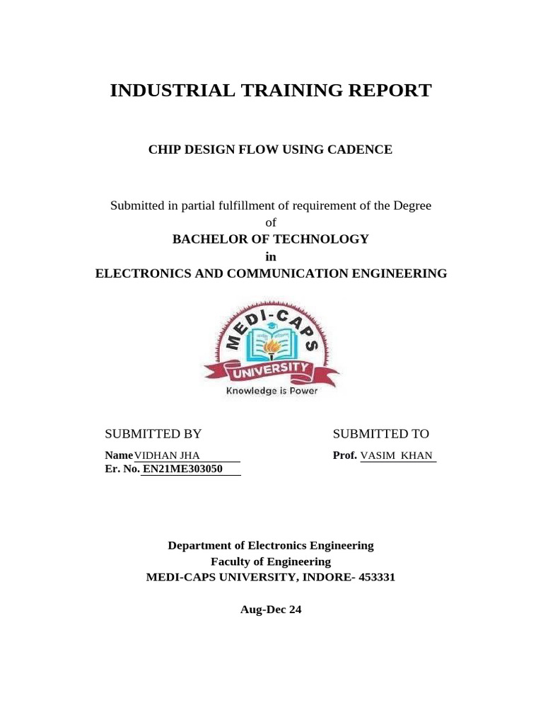 Industrial Training Report Format Aug Dec 2024-1 | PDF | Integrated Circuit | Computer Engineering