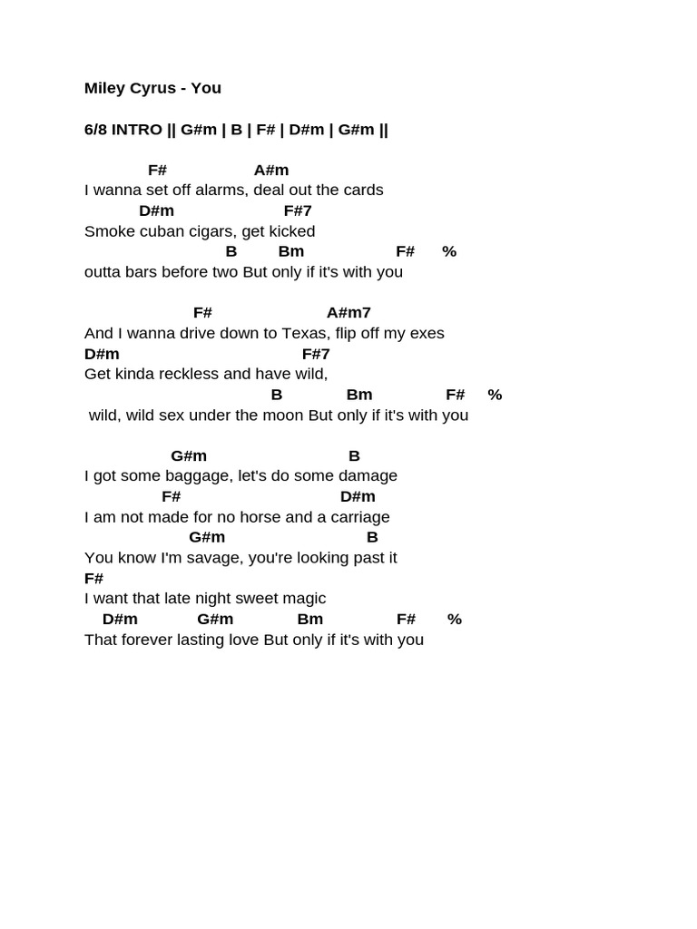 Miley Cyrus - You | PDF