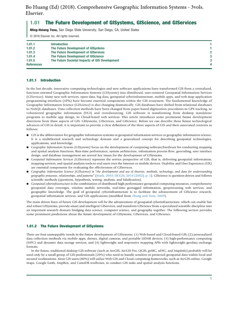 Future Trends in GISystems and GIScience | PDF | Geographic Information ...