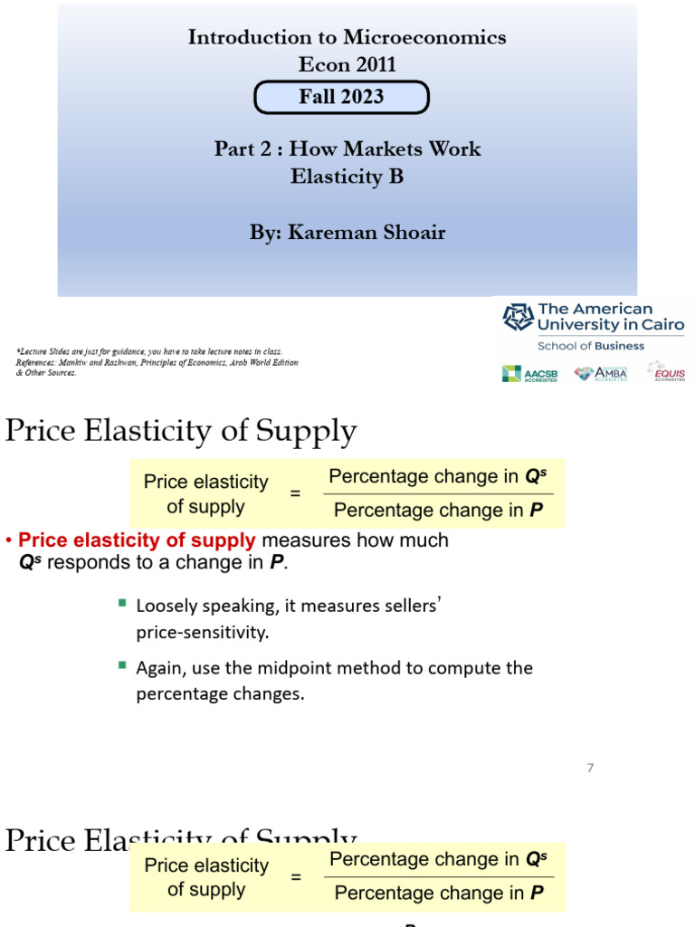 Price Elasticity of Supply Guide | PDF | Elasticity (Economics ...