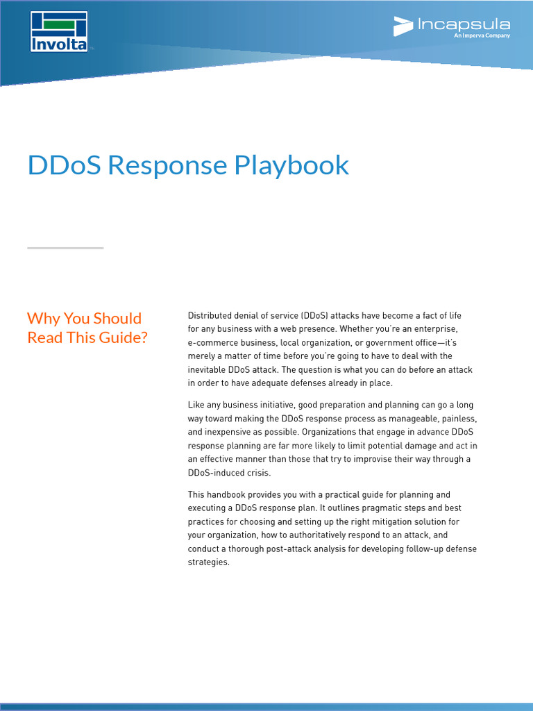 DDoS Response Playbook Guide | PDF | Denial Of Service Attack | Domain ...