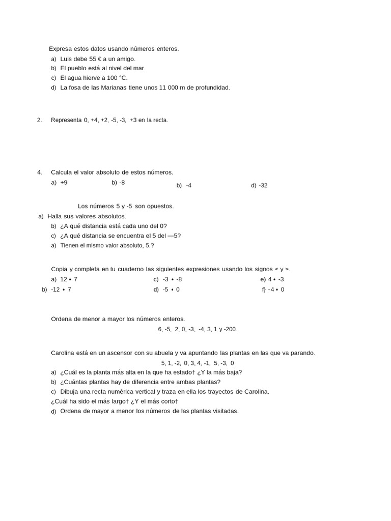 TEMA-2-Numeros-enteros Soluc | PDF | Entero | Matemáticas