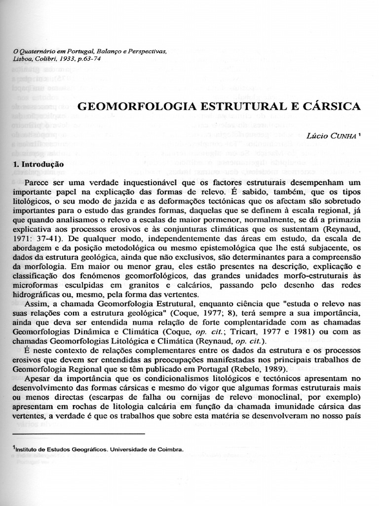 Geomorfologia Estrutural e Carsica | PDF