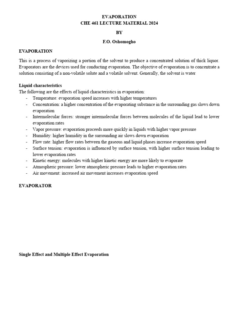 Evaporation Pdf Evaporation Steam
