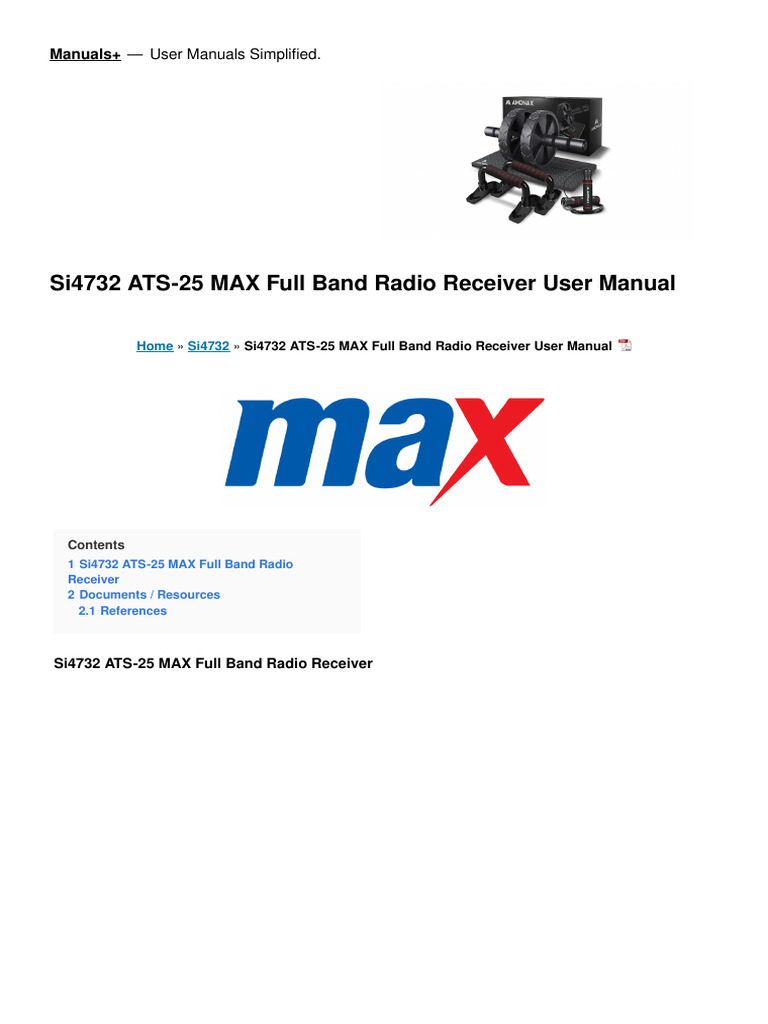 ATS-25 MAX Radio Receiver Manual | PDF