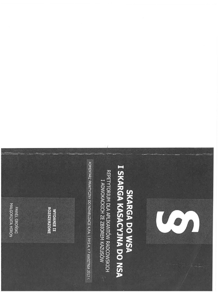 P. Groński, M. Miron Skarga Do WSA I Skarga Kasacyjna Do NSA 2018 | PDF