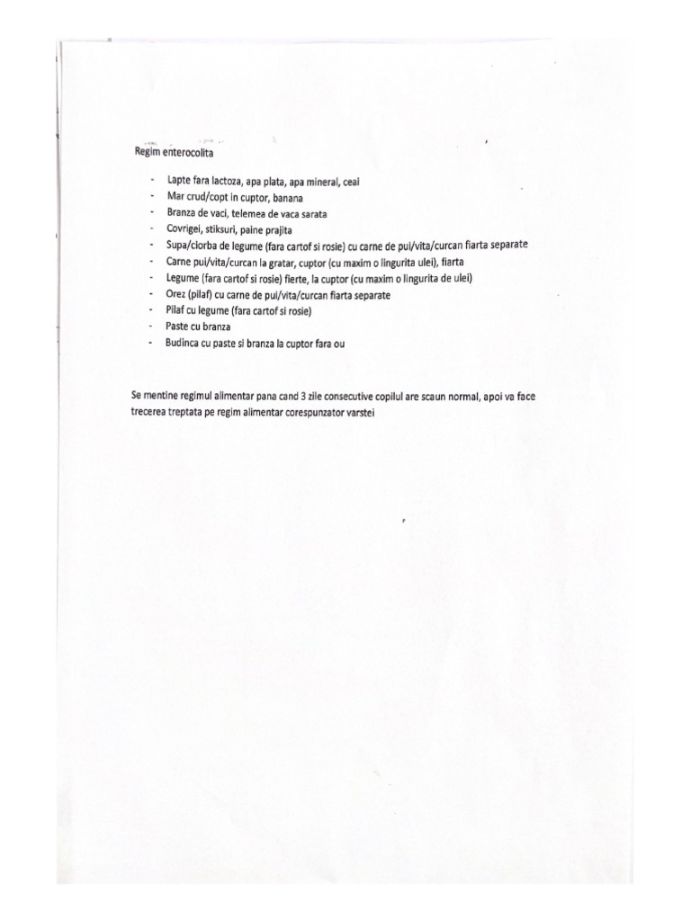 Regim Enterocolita | PDF