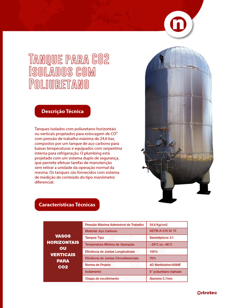Catalogo Tanque para CO2 Isolados Com Poliuretano | PDF | Pressão