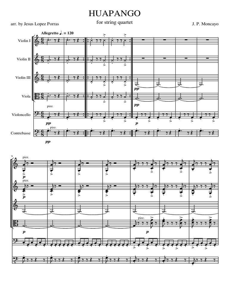 Huapango for String Quartet - Part 3 | PDF | Necked Lutes | Musical ...