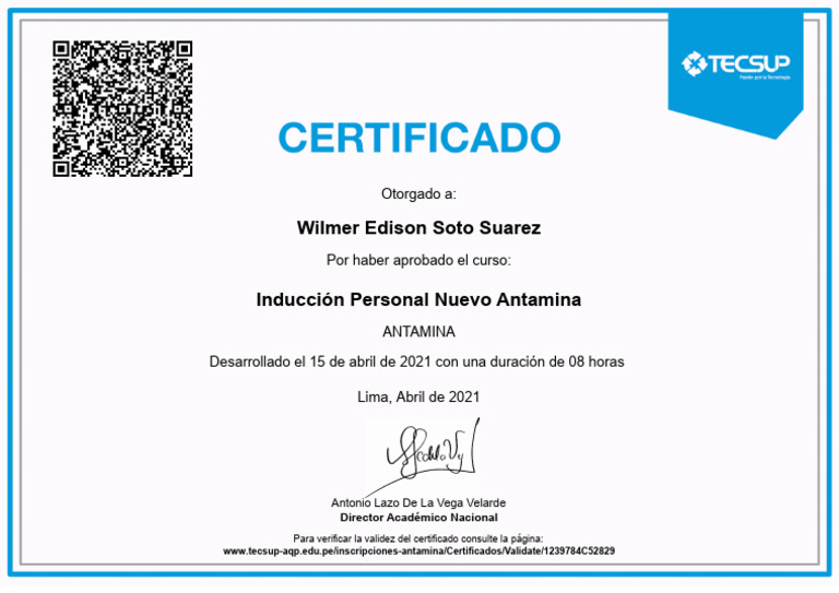 Wilmer Edison Soto Suarez: Otorgado A | PDF