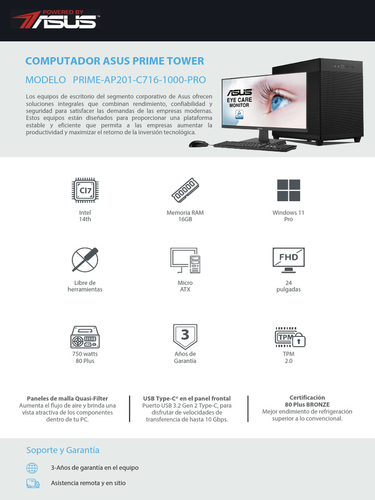 ficha tecnica -- PRIME-AP201-C716-1000-PRO | PDF | USB | Hardware de la computadora