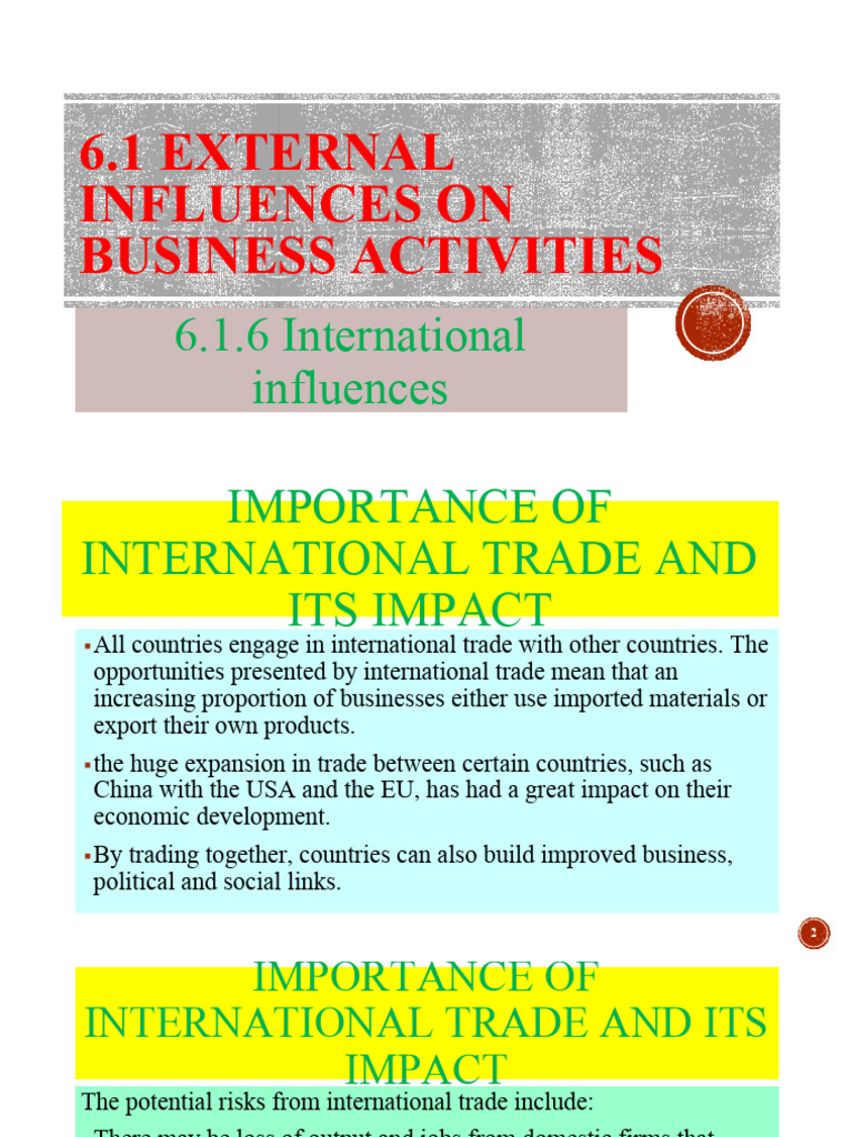 6.1.6 External Influences On Business Actitvities | PDF | Trade ...