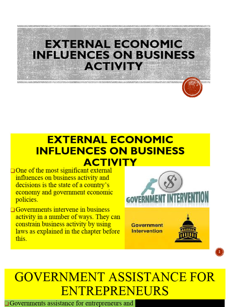 6.1.2 External Economic Influences On Business Activity | PDF | Subsidy ...