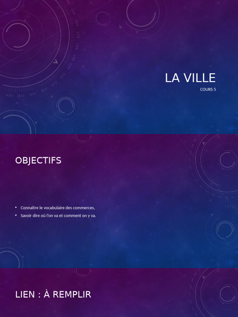 Vocabulaire et Directions en Ville | PDF