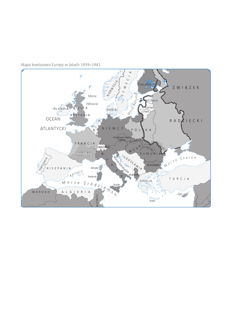 3 Podboje Stalina I Hitlera Mapa Konturowa Europy W Latach 1939 1941 | PDF