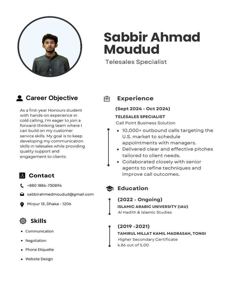Resume of Sabbir | PDF