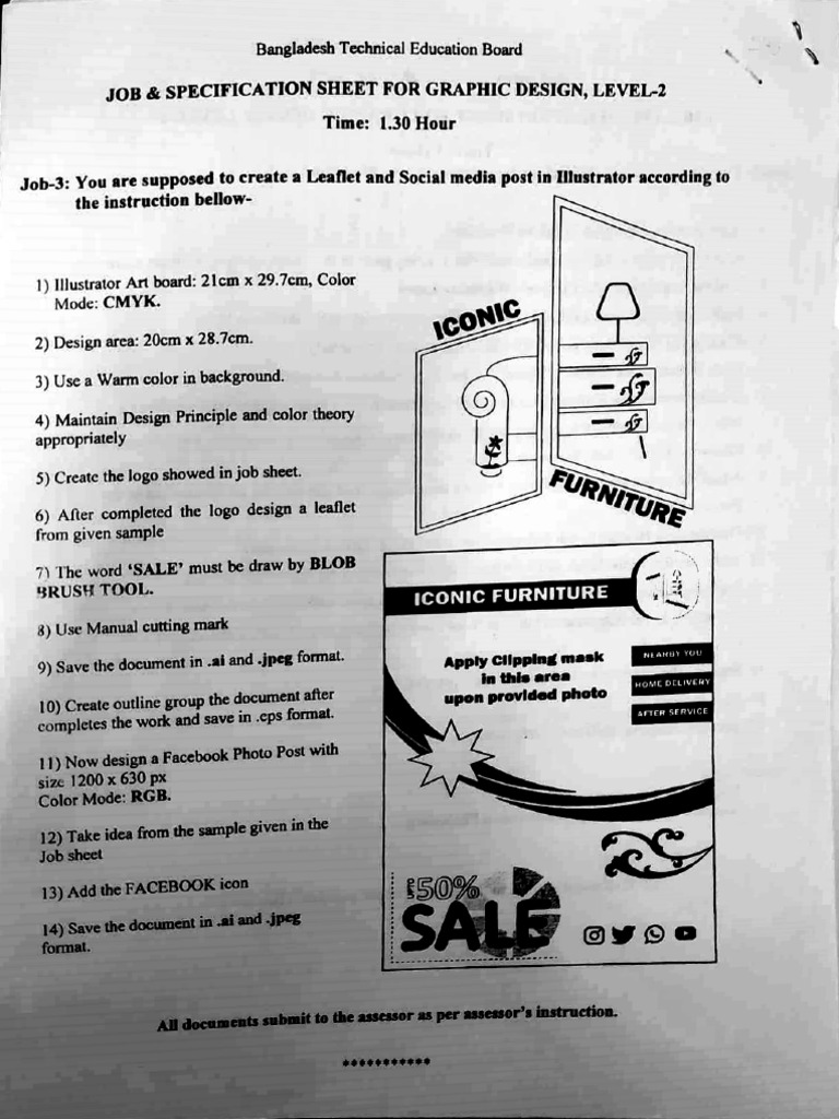 Create A Leaflet and Social Media Post With Furniture Logo | PDF