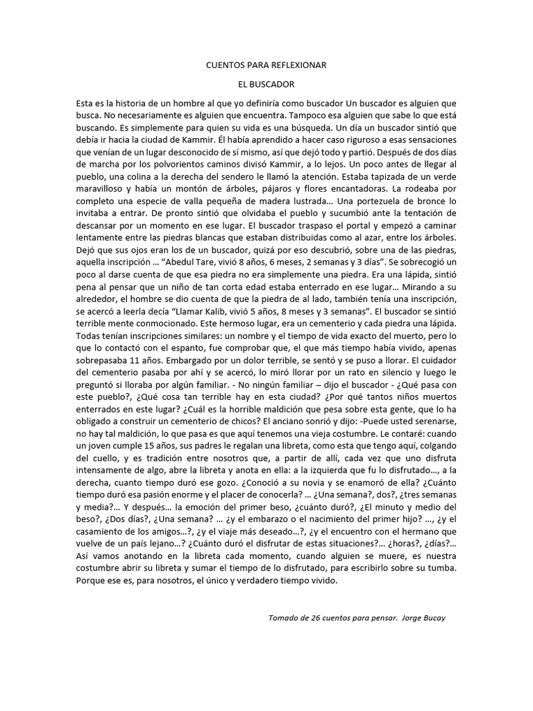 Cuento Para Reflexionar N 1 Pdf