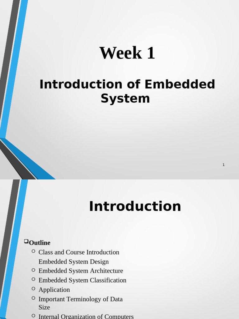 Week 1 Introduction To Embedded System | PDF | Microcontroller ...