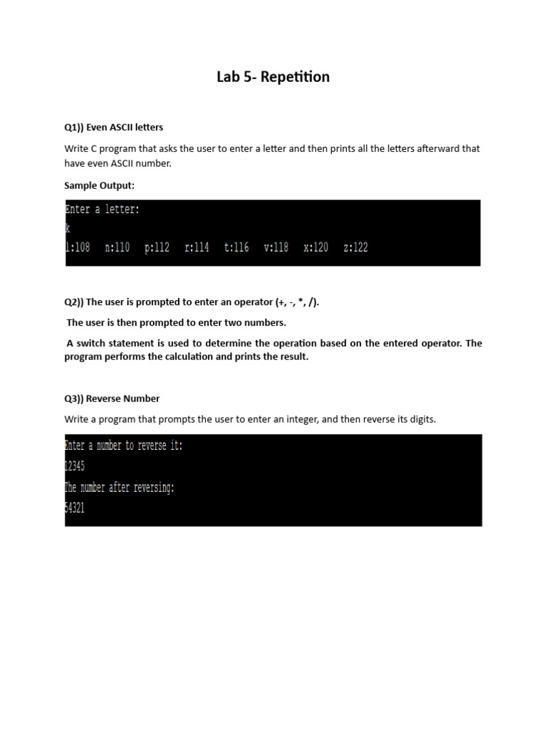 Lab 5-Repetition | PDF