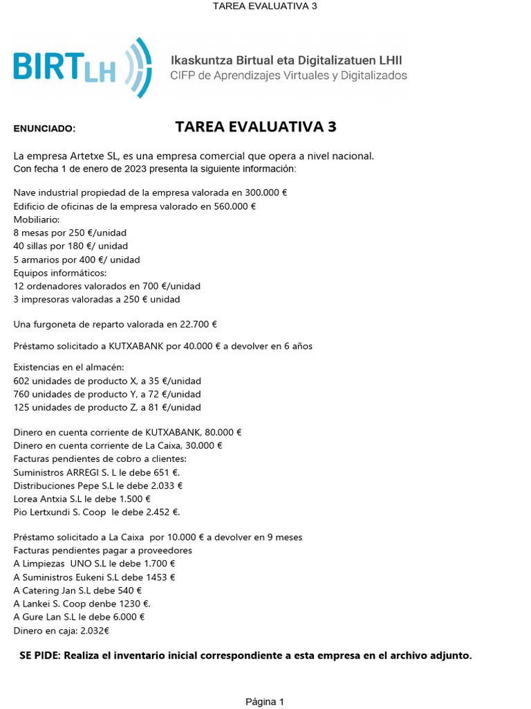 Piac 02 Ta - Eval Inventario Corregida | PDF | Business | Negocios económicos
