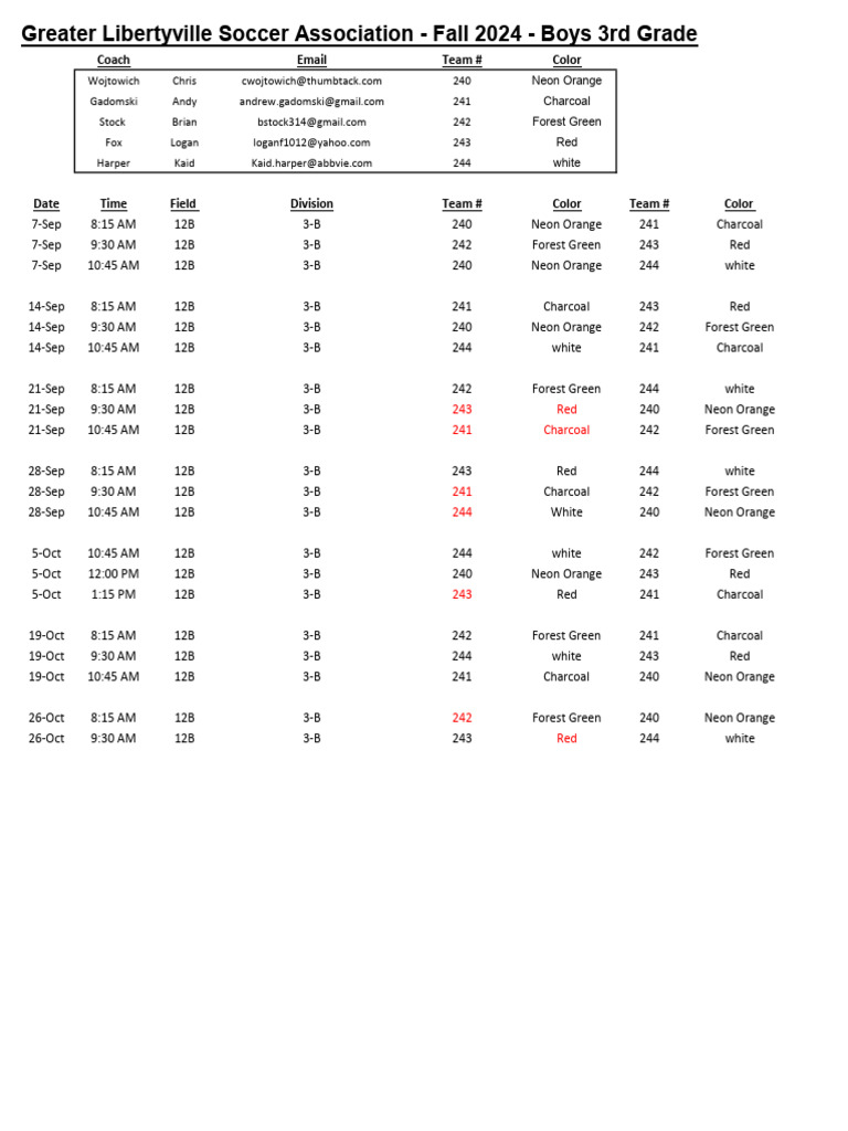 Boys 3rd Grade-Updated 8-19-24 | PDF