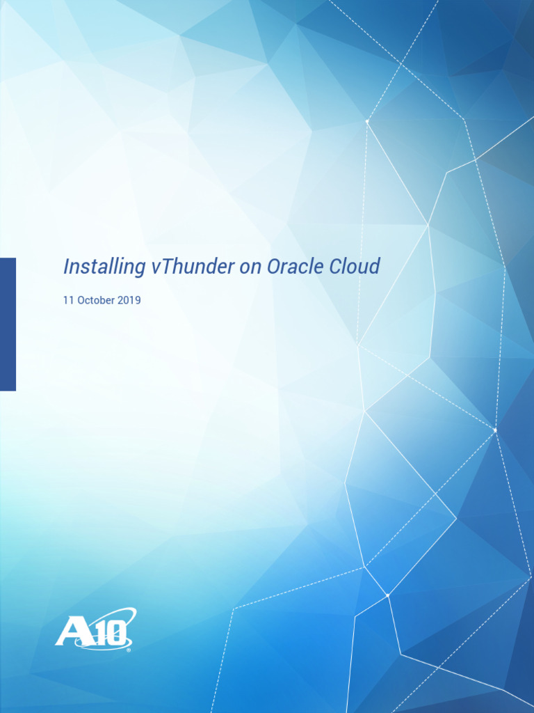 Oracle Vthunder Install Guide | PDF | Cloud Computing | Computer Network