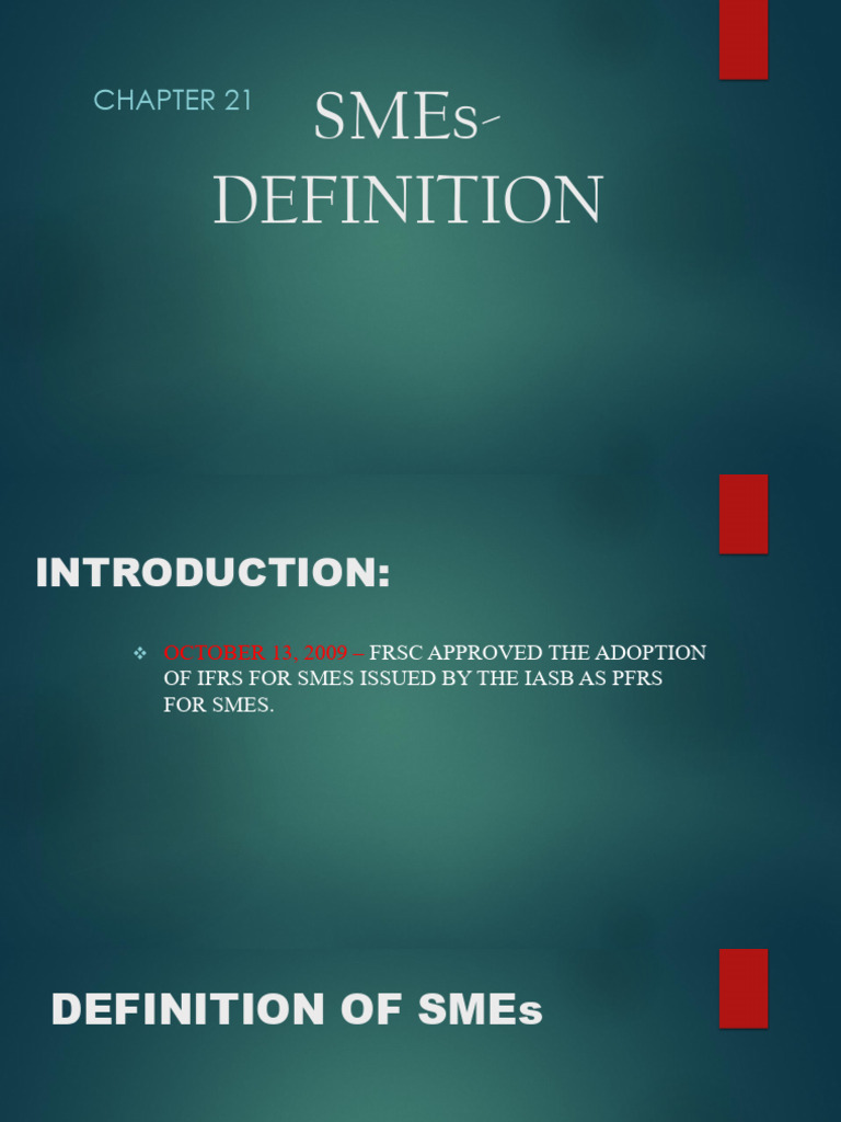 Chapter 21 - SMEs Introduction | PDF | Financial Statement | Small And ...