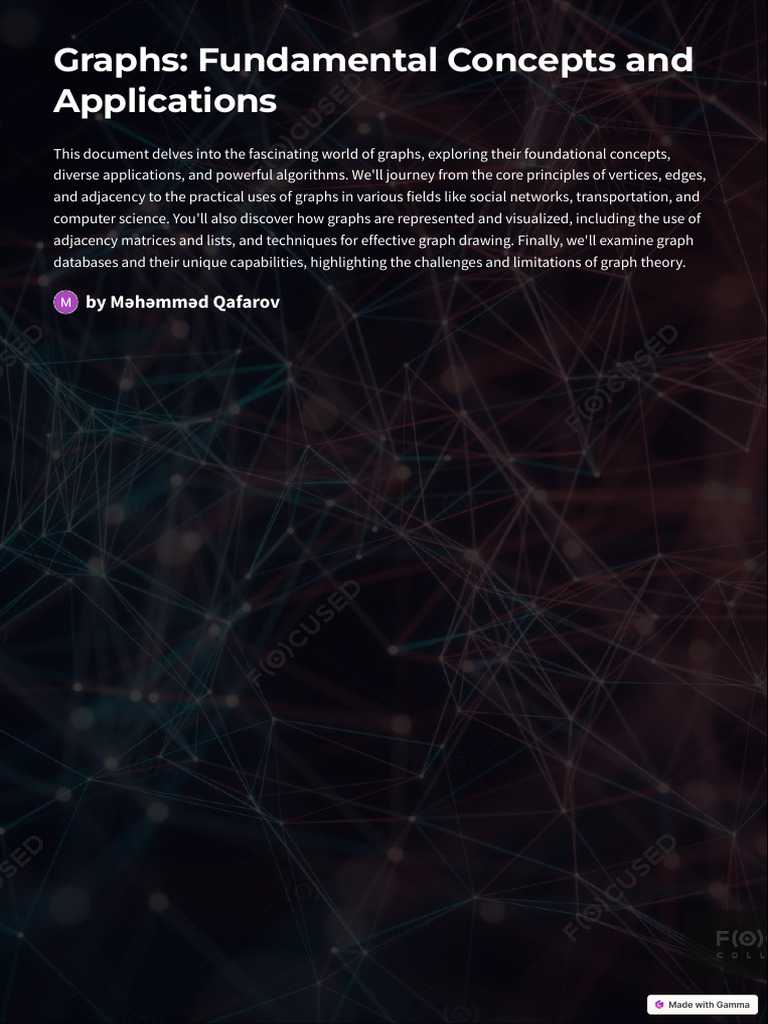 Graphs Fundamental Concepts and Applications | PDF | Graph Theory | Vertex (Graph Theory)