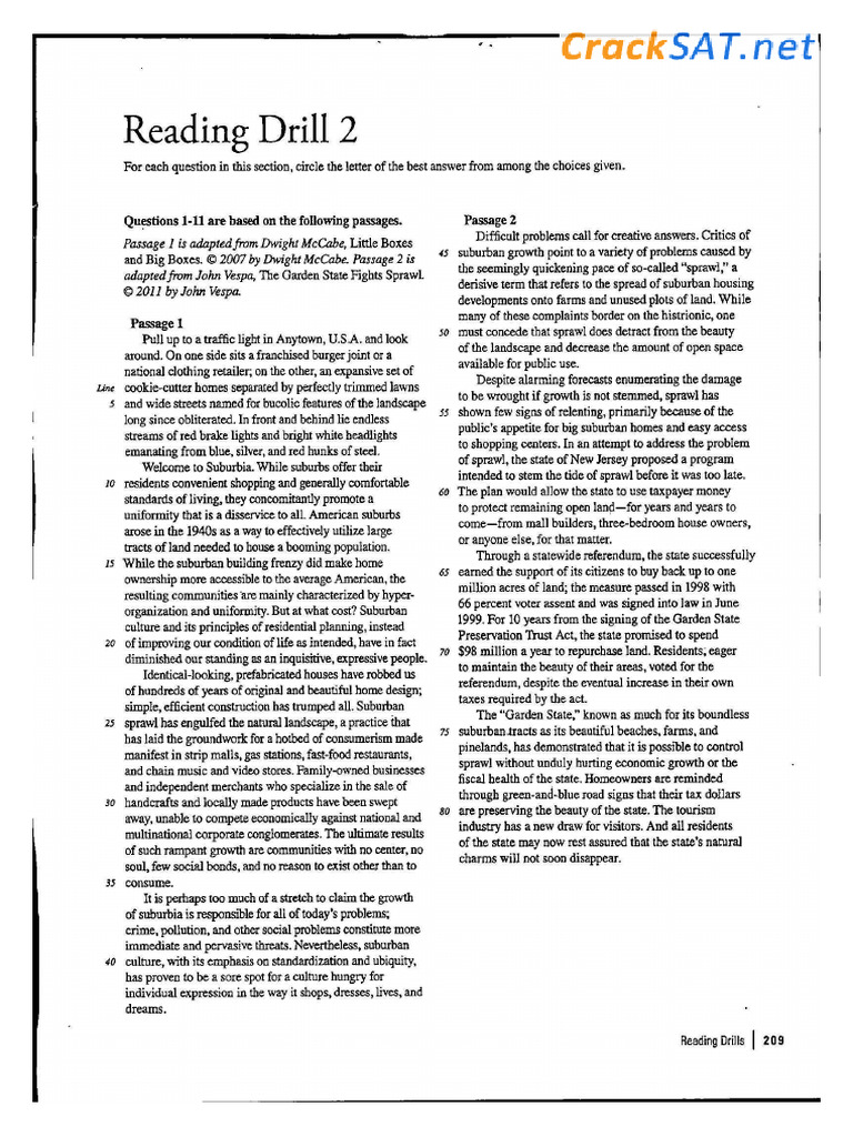 SAT Reading Practice Test 2 | PDF