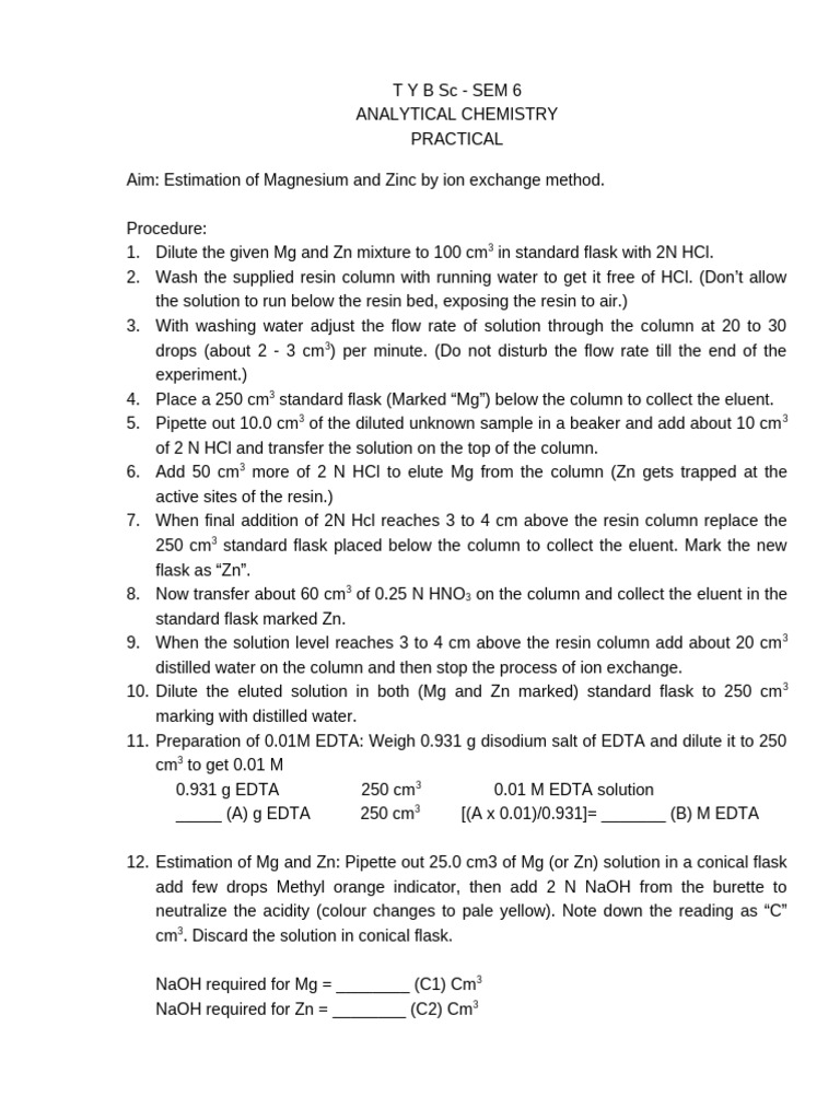 Ion Exchange | PDF | Magnesium | Buffer Solution