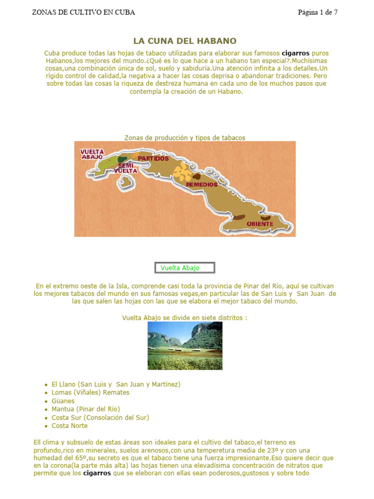 Zonas Tabacaleras de Cuba y el Mundo | PDF | Cigarro | Cuba