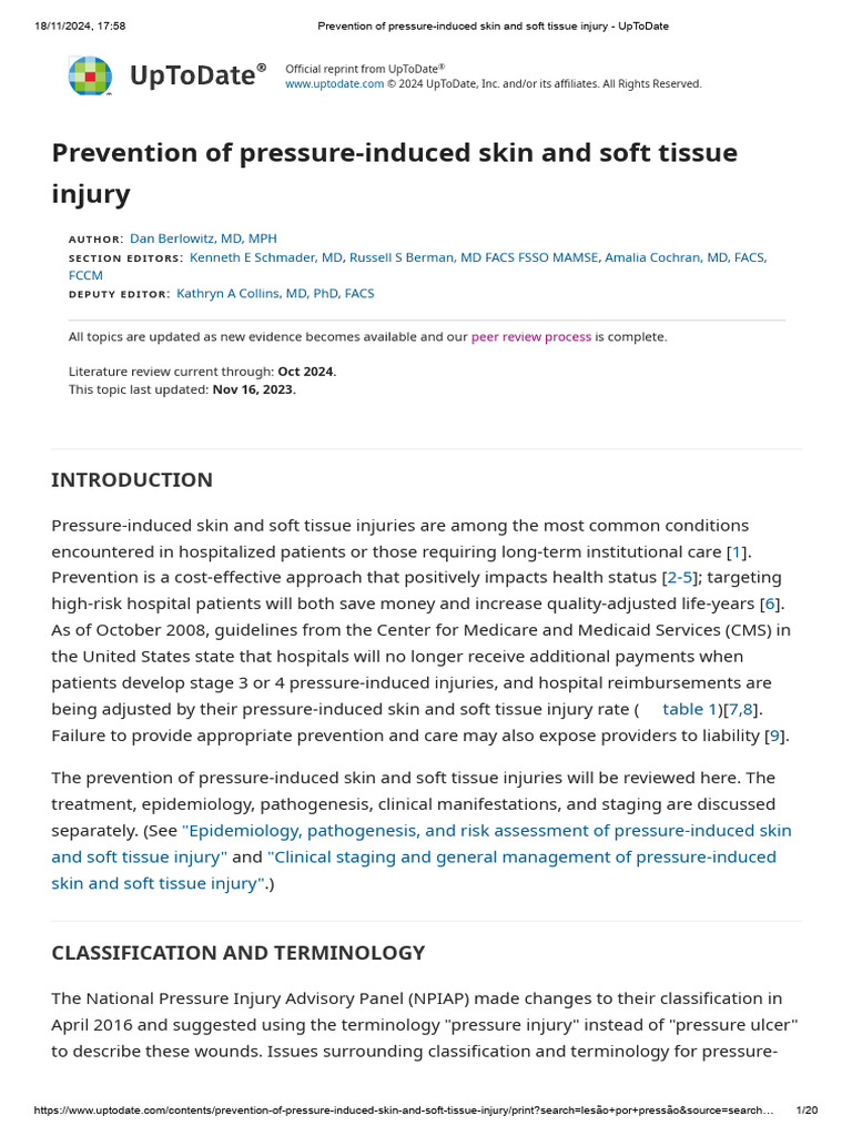 Prevention of Pressure-Induced Skin and Soft Tissue Injury - UpToDate ...