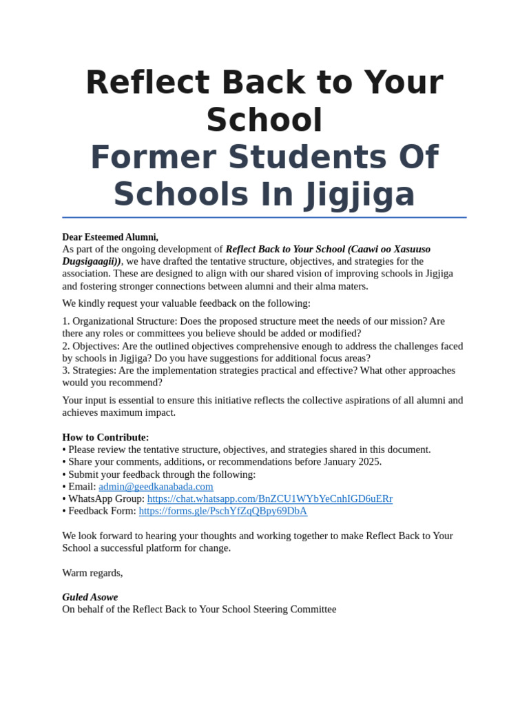Reflect Back To Your School | PDF | Mentorship | Teachers