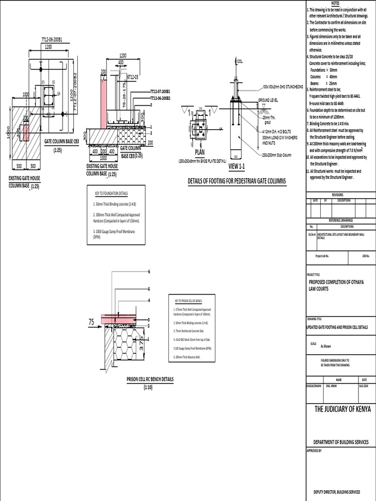 Pedestrian Gate Foundation | PDF | Concrete | Column