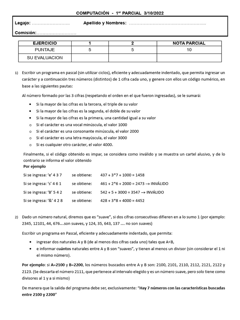 1er Parcial 2C 3-10-2022 | PDF | Lingüística | Notación