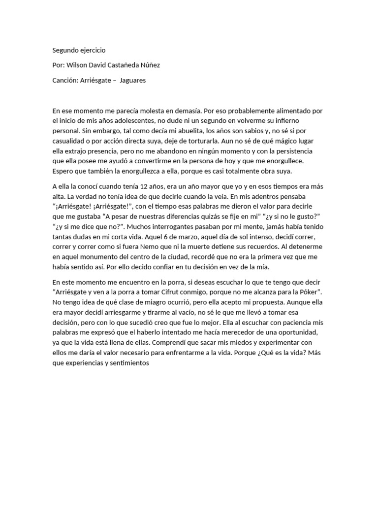 Arriésgate: Valor y experiencias en la vida | PDF