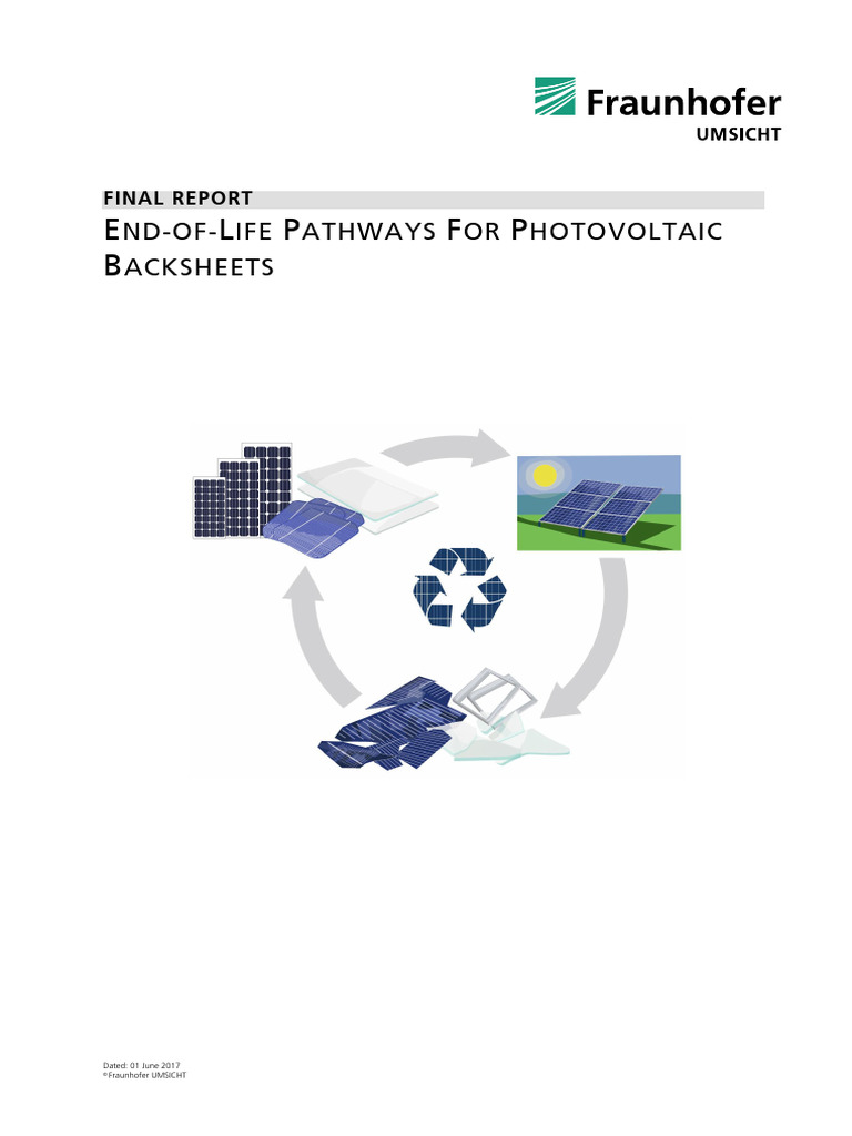 Final Report End-of-Life Pathways For Photovoltaic Backsheets | PDF ...