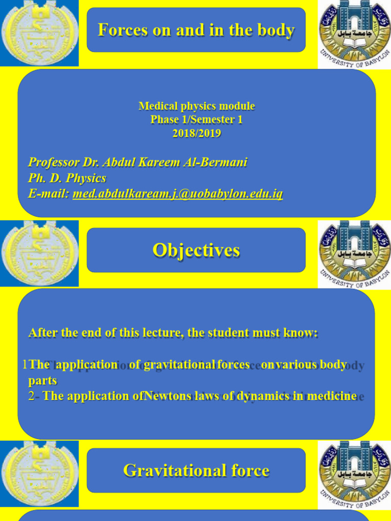 01 Forces On and in The Body | PDF | Force | Buoyancy