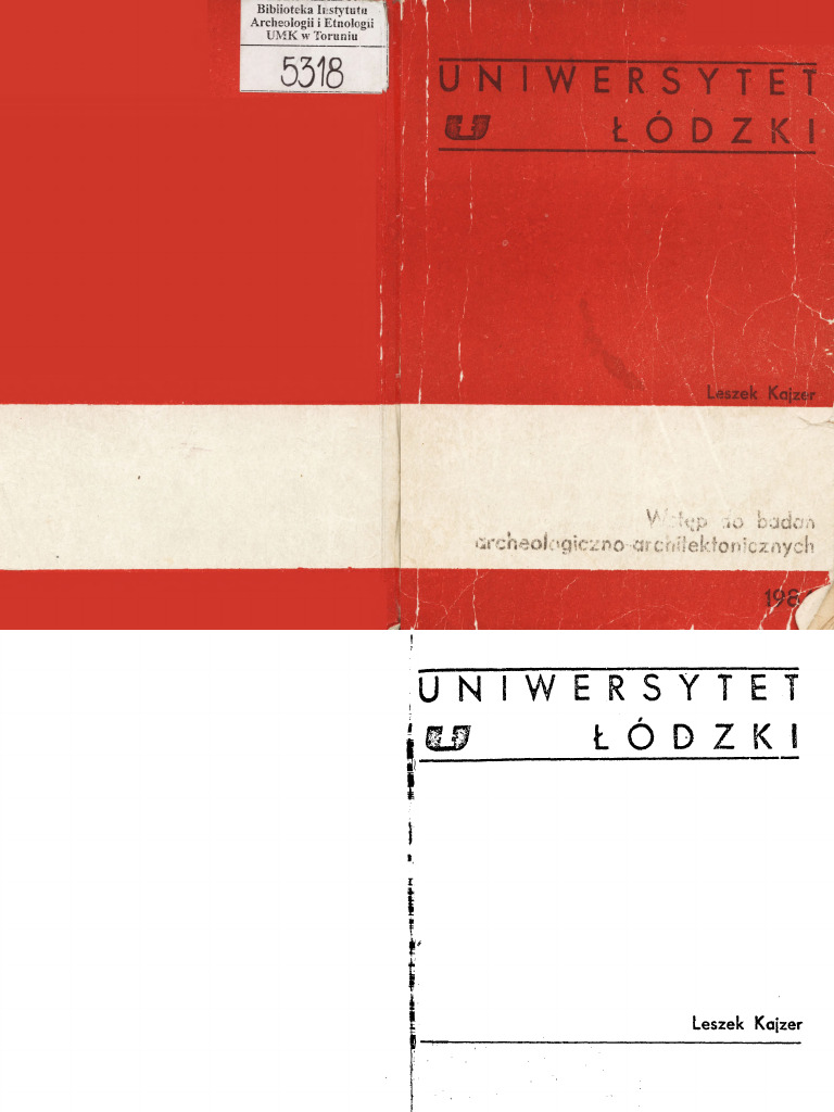 Kajzer L - Wstęp Do Badań Archeologiczno Architektonicznych | PDF