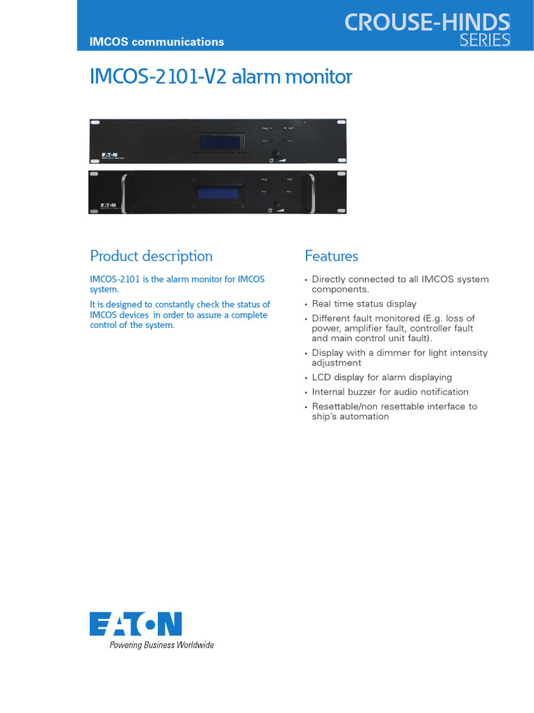 IMCOS 2101 V2 Alarm Monitor | PDF | Power Supply | Electrical Engineering