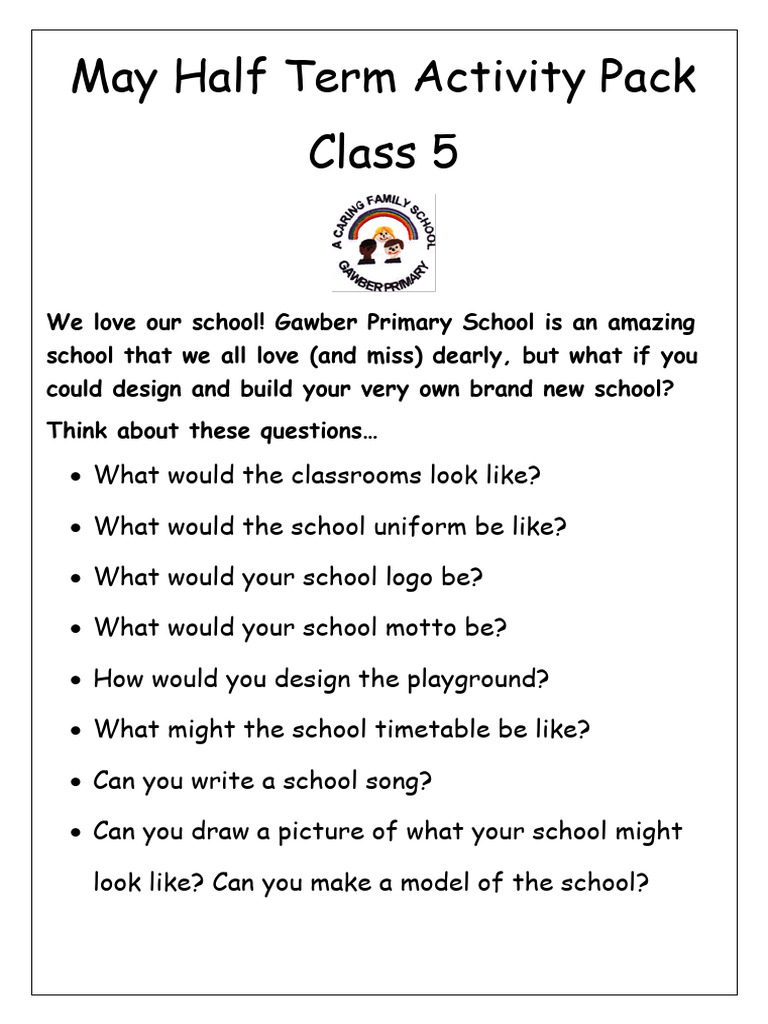 May Half Term Activity Pack | PDF