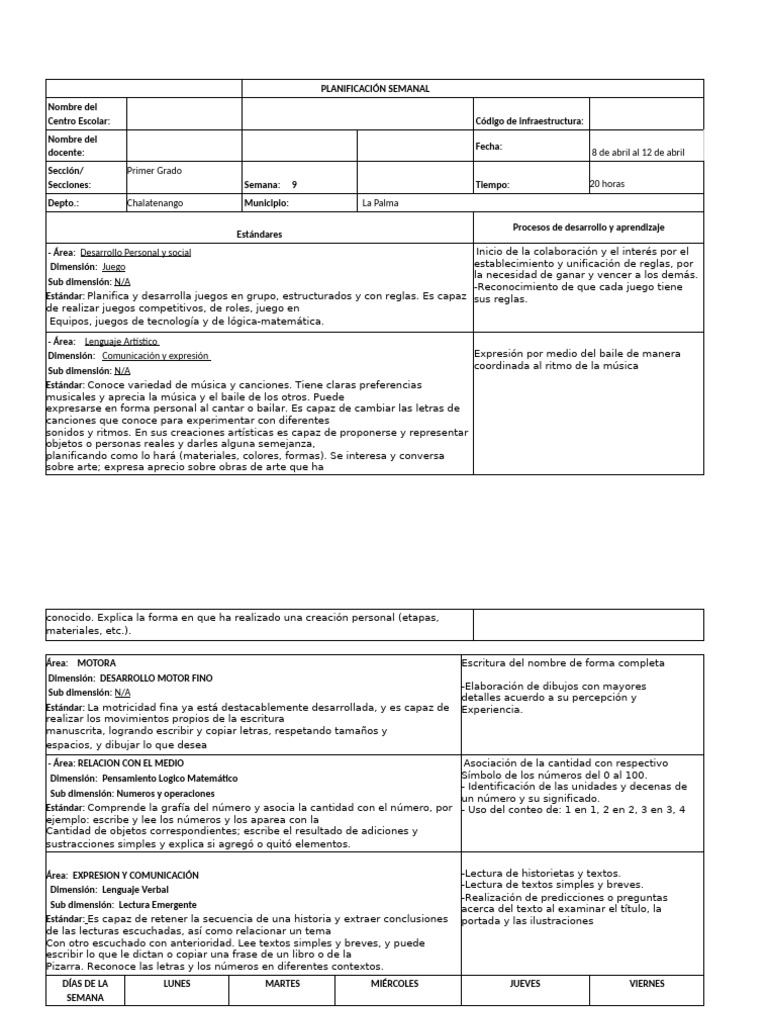 Semana 9. Primer Grado Cly | PDF | Bailes | Libros