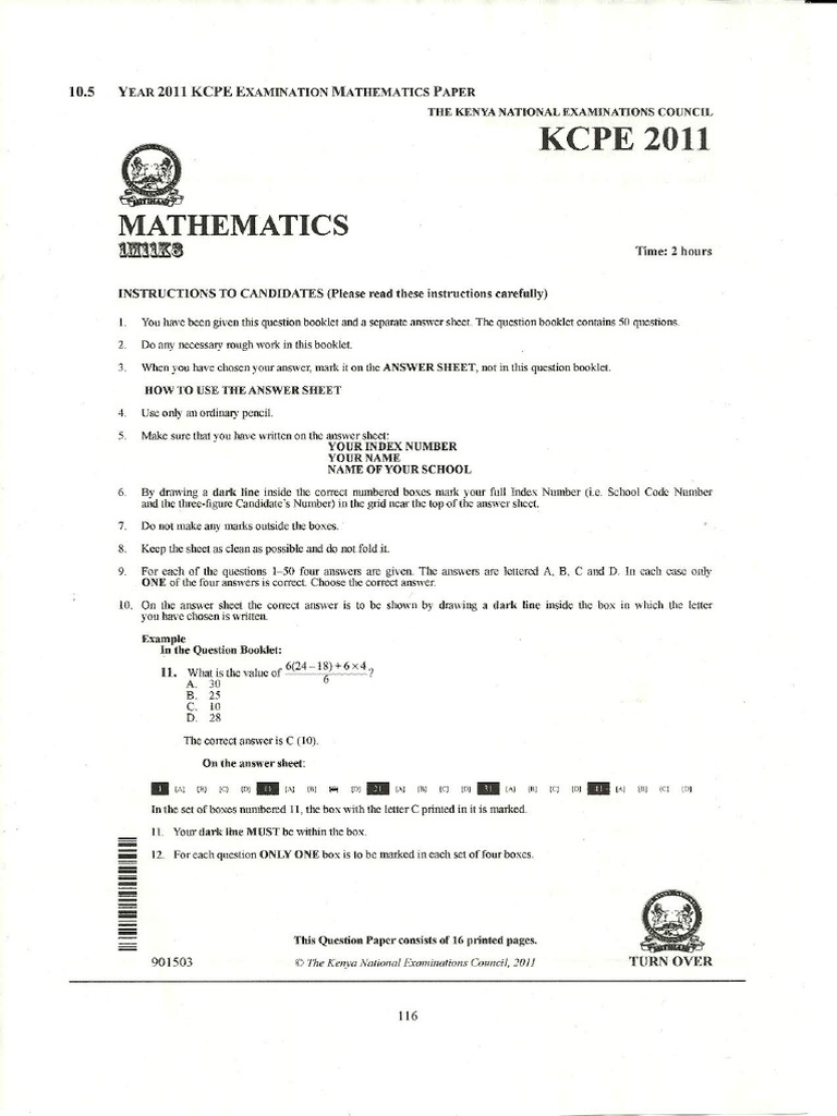 2011-KCPE-Mathematics-E | PDF