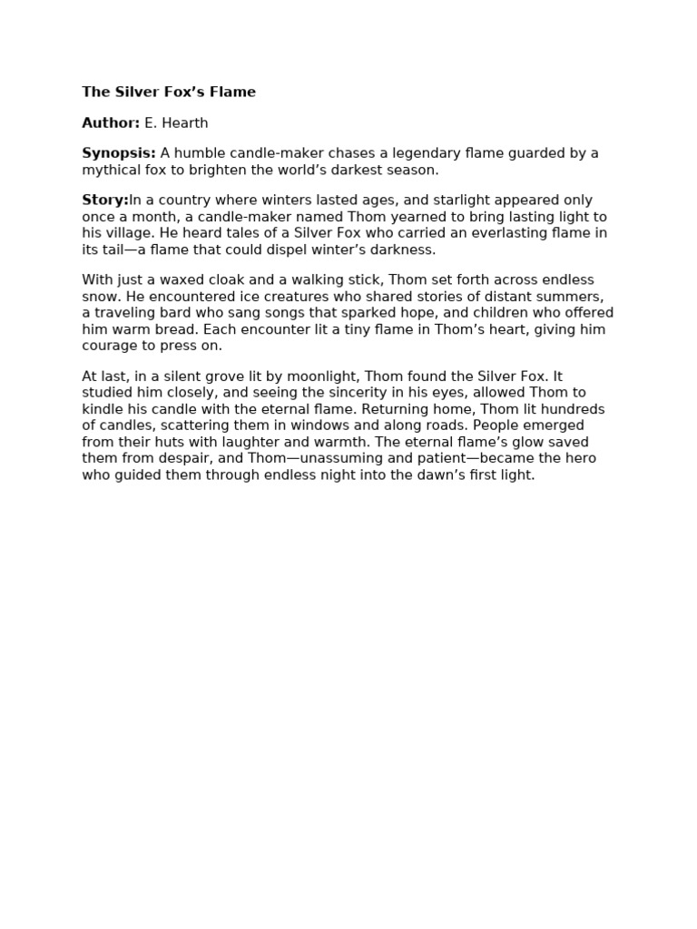 The Silver Fox's Flame | PDF