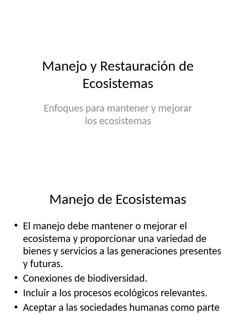 Manejo Ecosistemas Presentacion Diseño | PDF