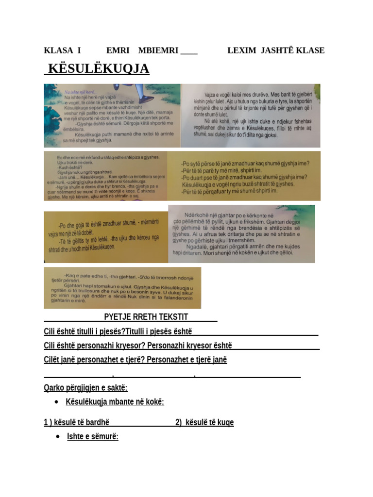 Lexim Jashte Klase 1 | PDF