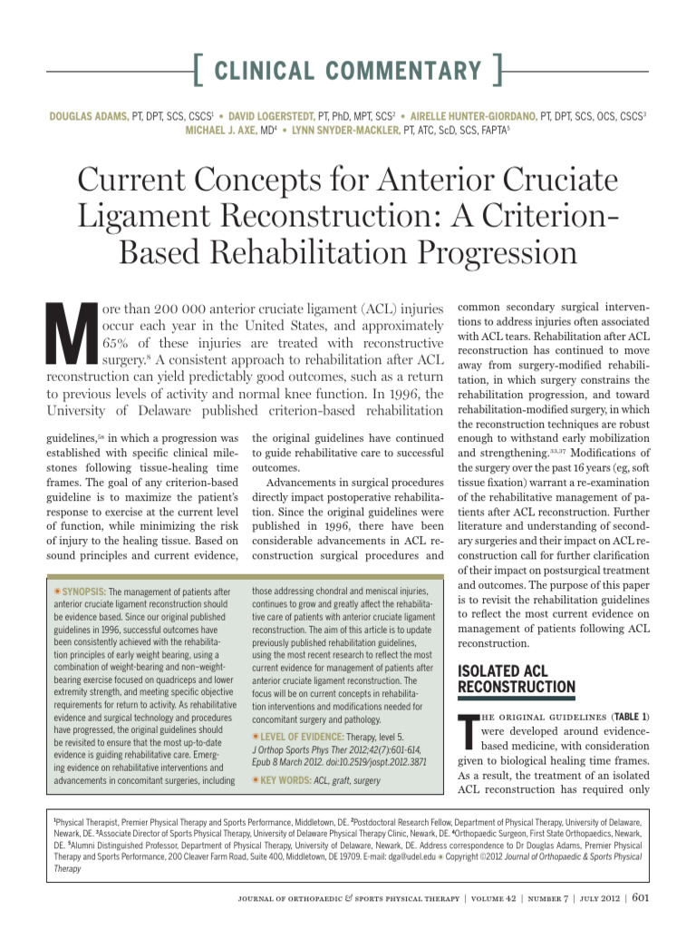 Jospt 2012 3871 | PDF | Physical Therapy | Knee